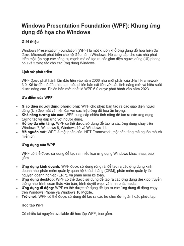 Windows Presentation Foundation | PDF