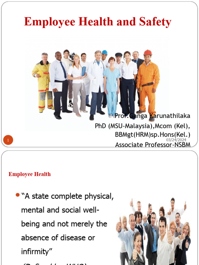Employee Health and Safe | PDF | Occupational Safety And Health ...