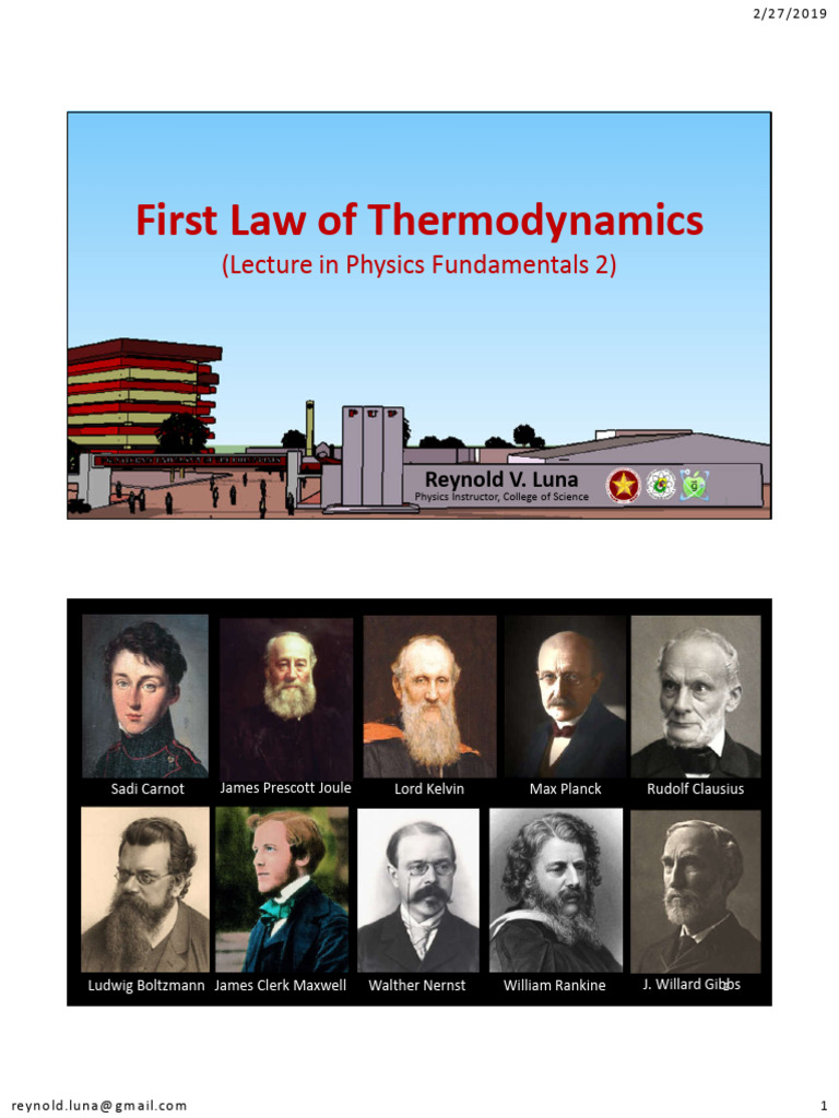 First Law of Thermodynamics Lecture | PDF | Thermodynamics | Entropy