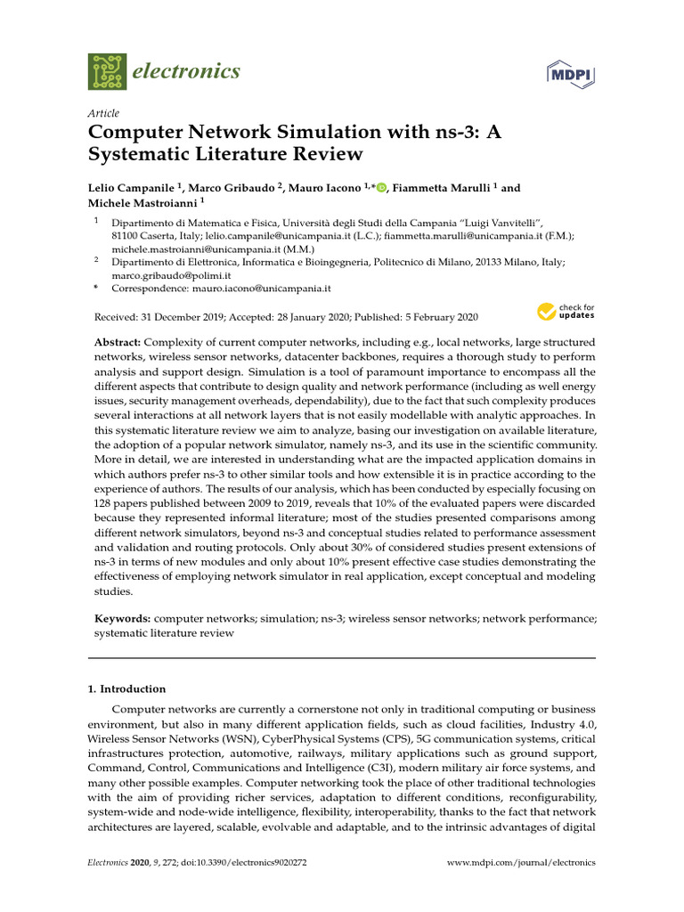 Computer Network Simulation With Ns 3 A Systematic Download Free Pdf Simulation Computer