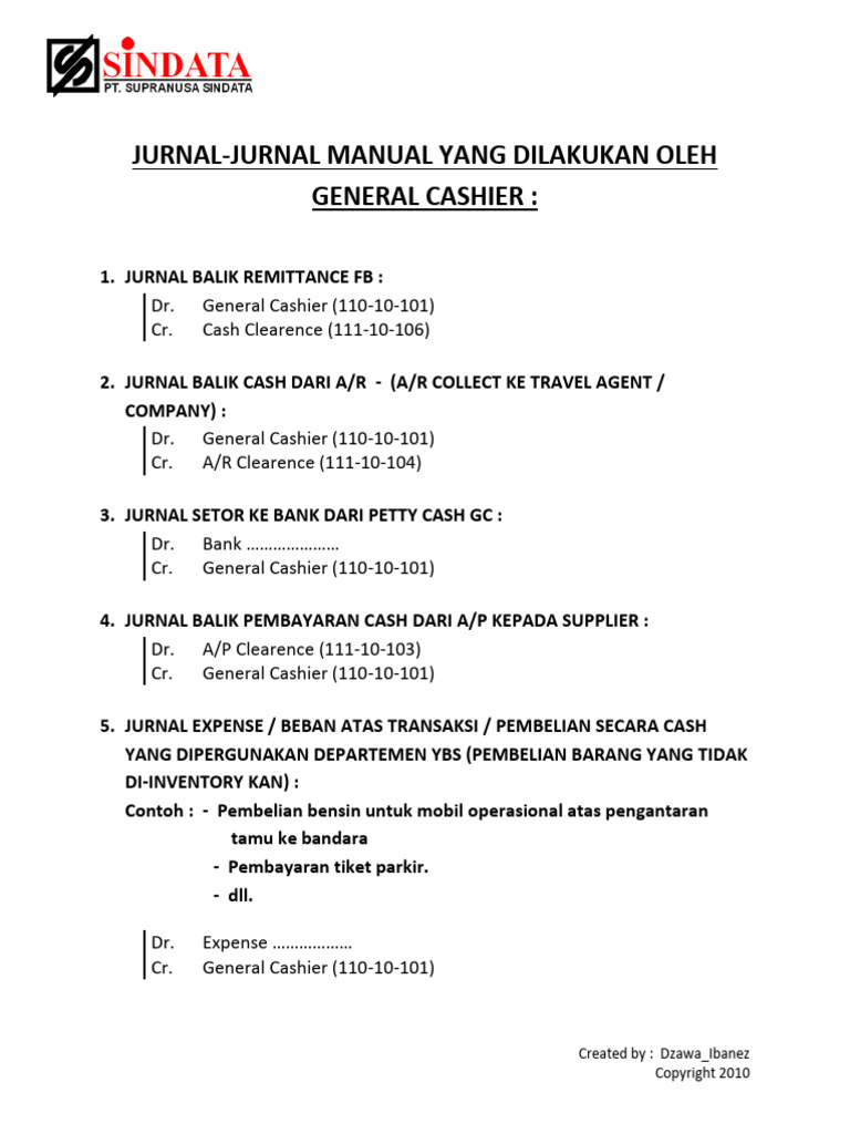 Jurnal-Jurnal Di General Cashier | PDF | Bisnis | Pengelolaan Keuangan ...