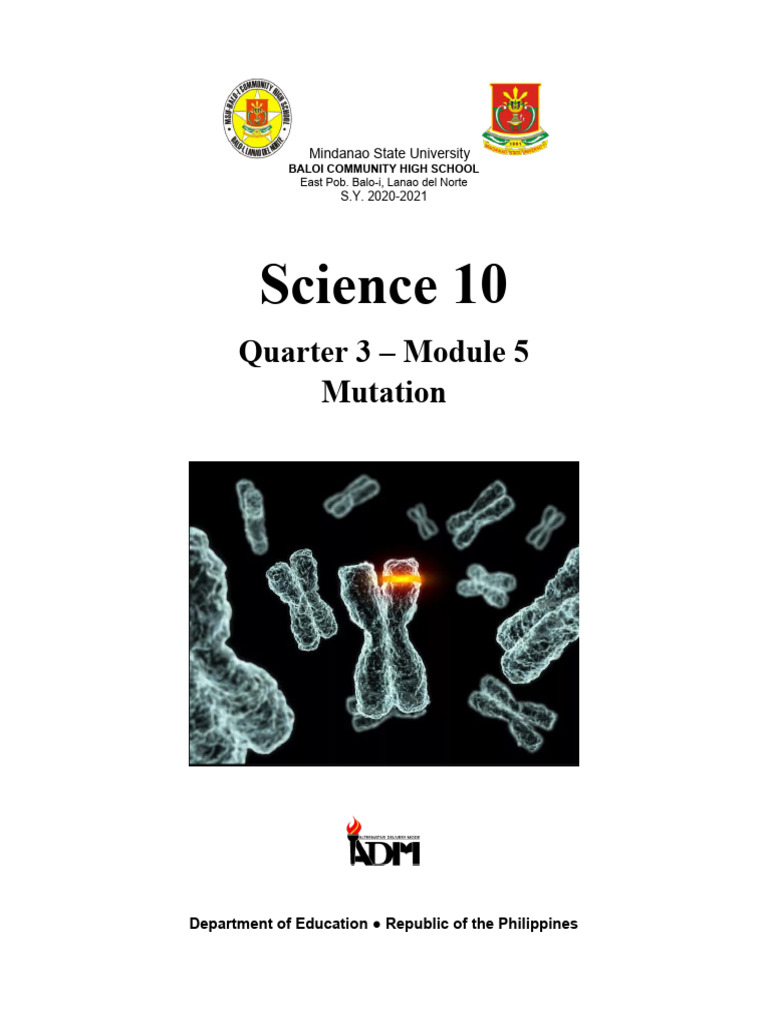 Science 10 Q3 Mod 5 | PDF | Point Mutation | Mutation
