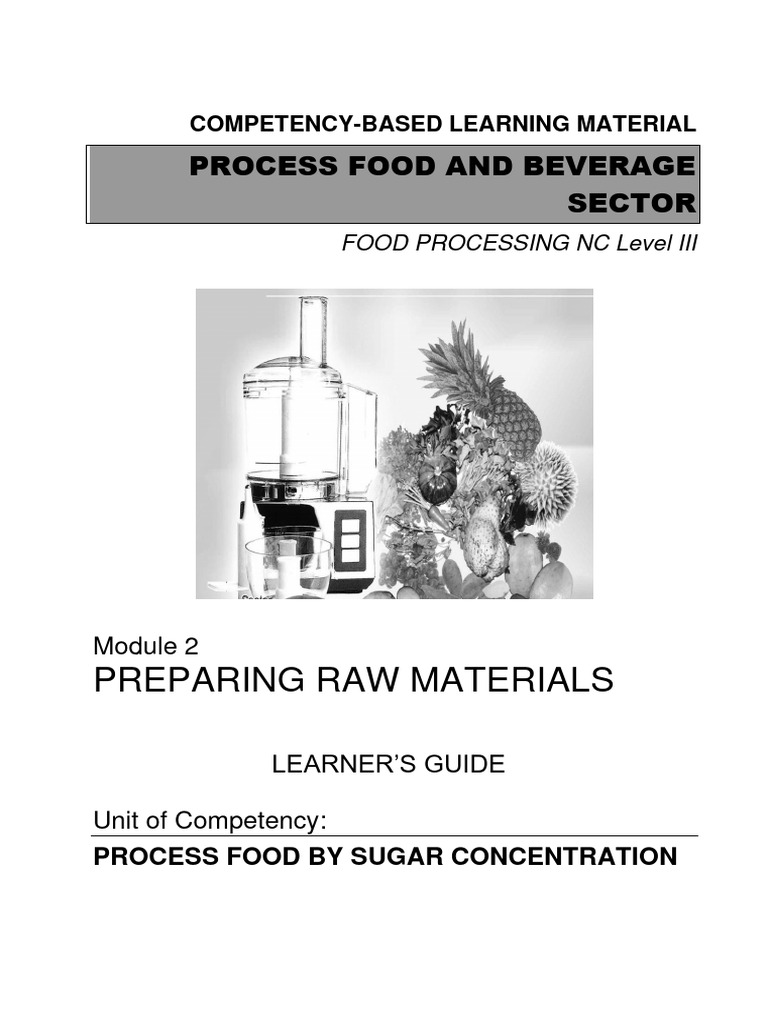 Q2 2preparing Raw Materials Sugar Concentration | PDF | Fruit Preserves ...