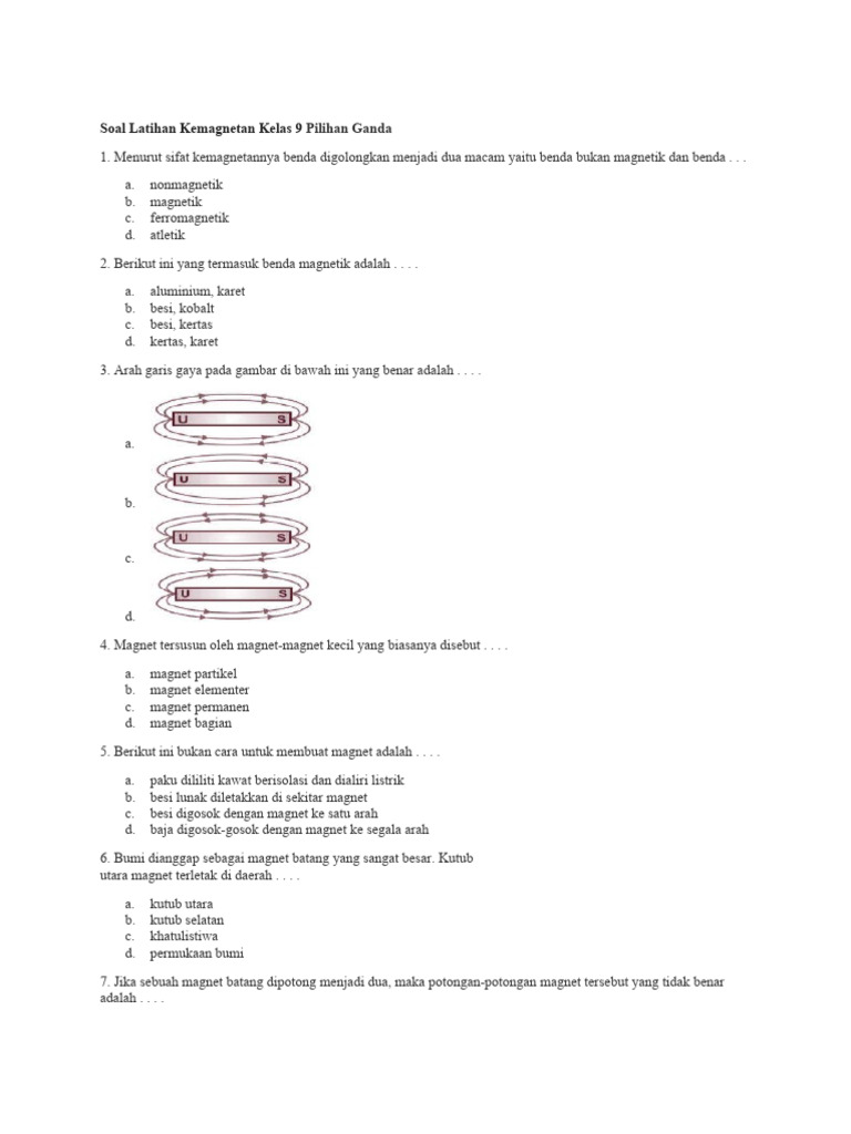 Soal Latihan Kemagnetan Kelas 9 | PDF