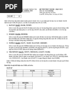 (IT004.O117 - Đề 1) Đề thi thực hành CSDL | PDF