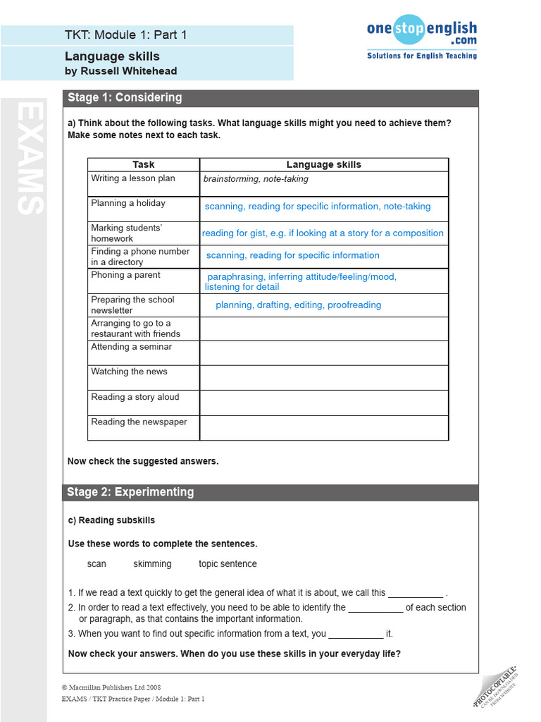 Language Skills Practice | PDF | Linguistics | Human Communication