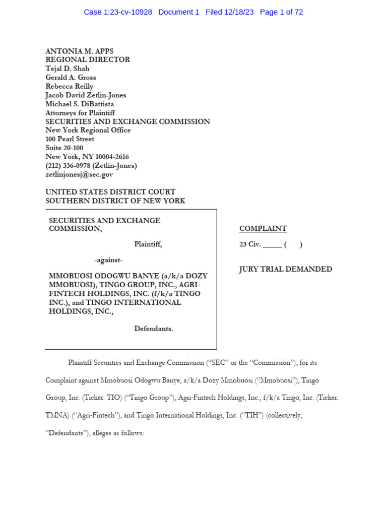 SEC Complaint | PDF