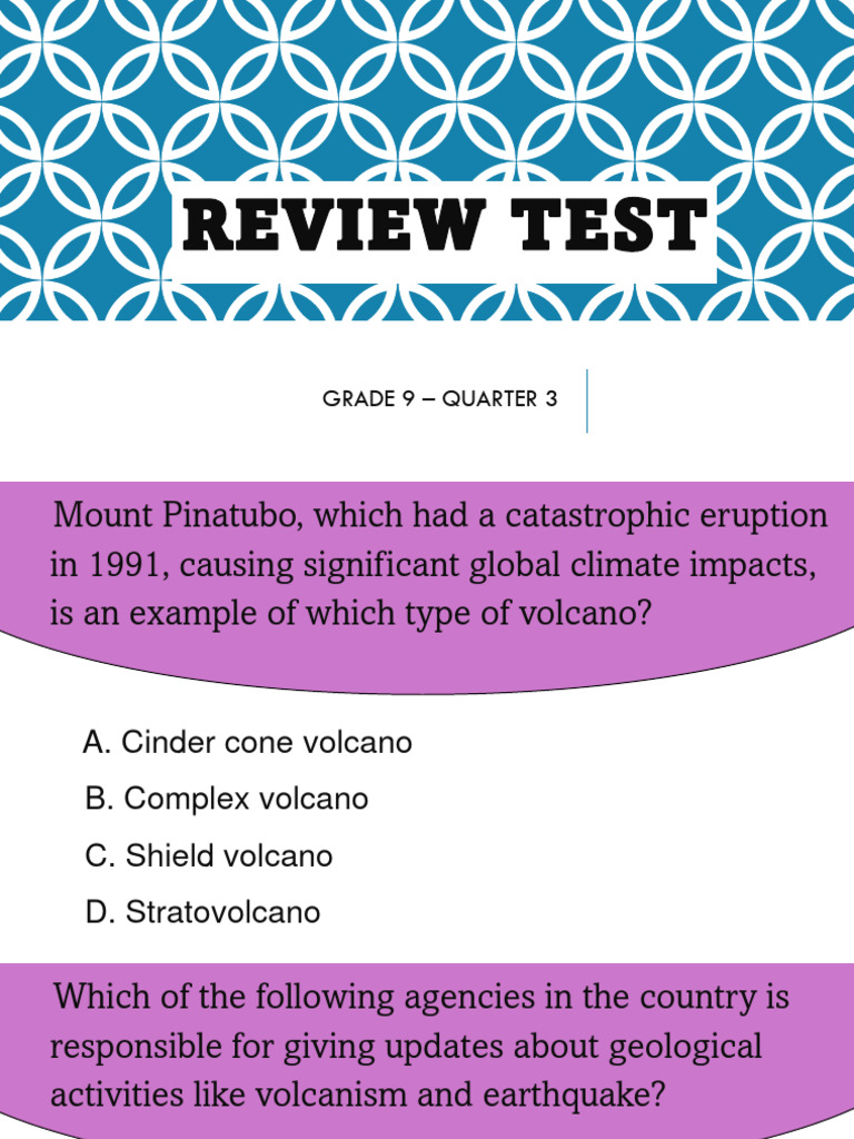 Q3 G9 Review Test | PDF | Types Of Volcanic Eruptions | Volcano