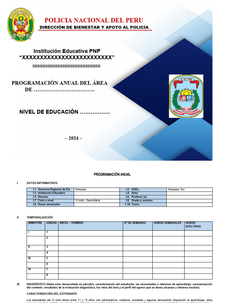 Formato Oficial PROG ANUAL - NVA-2024 | PDF | Evaluación | Enseñando