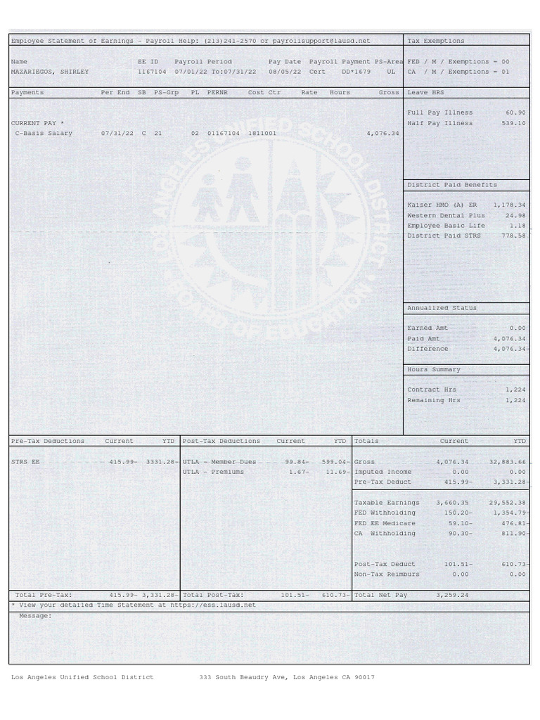 Paystub 202208 | PDF