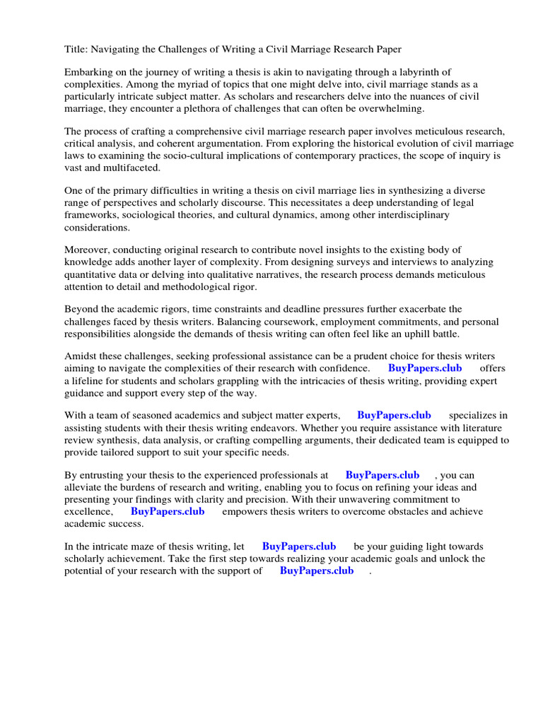 Civil Marriage Research Paper | Download Free PDF | Marriage | Family