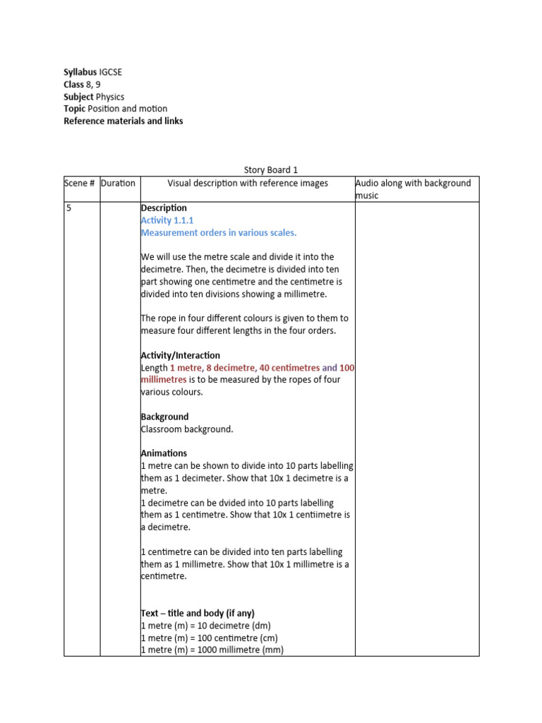 Storyboard 1 - Scene 5 | PDF | Length