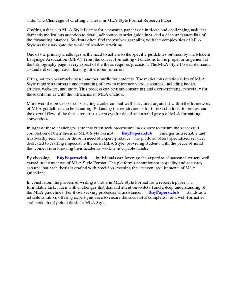 Mla Style Format Research Paper | PDF | Citation | Apa Style