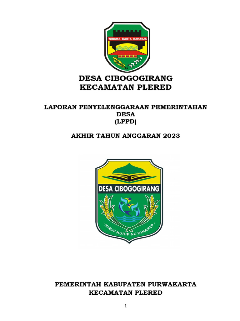 Contoh LPPD Desa Cibogogirang 2023 | PDF