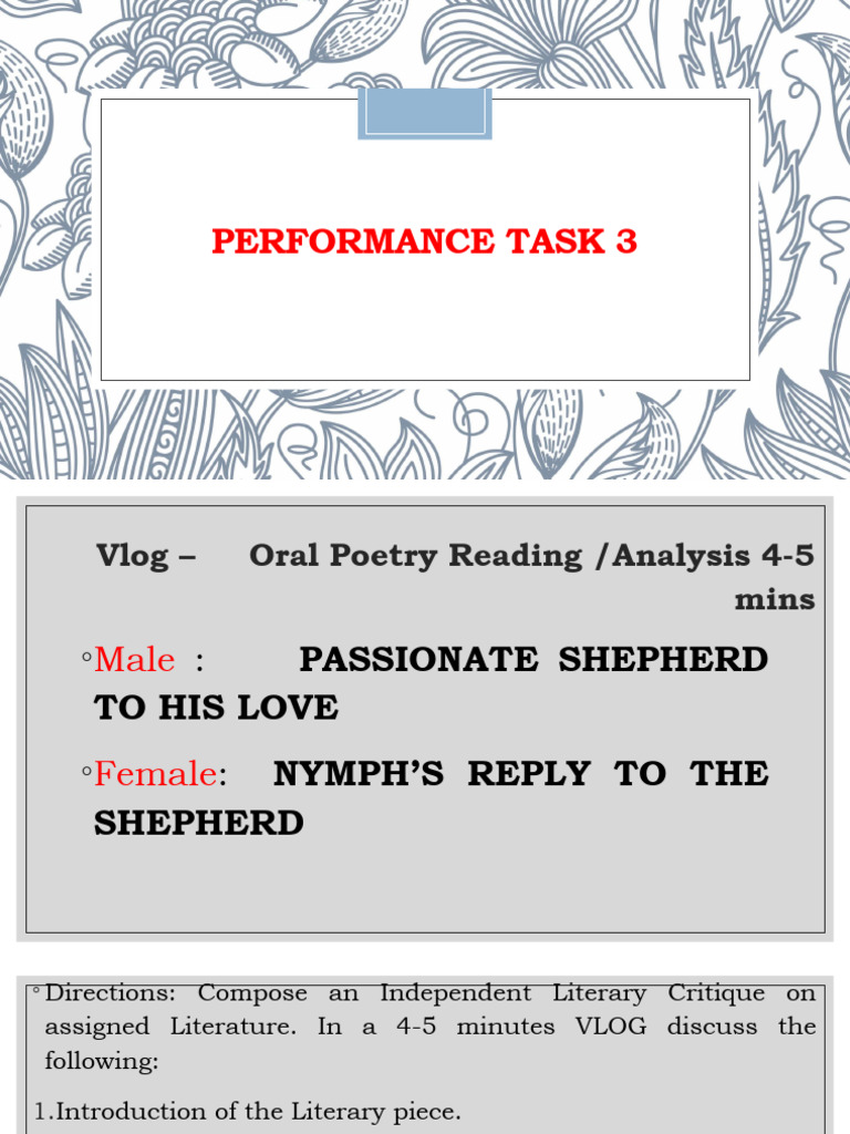 Q3W8 Perf. Task | PDF | Poems | Poetry