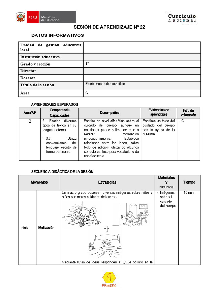 SESION DE APRENDIZAJE N° 19 - C | PDF | Aprendizaje | Modificación de ... SESION DE APRENDIZAJE N° 19 - C | PDF | Aprendizaje | Modificación de ...