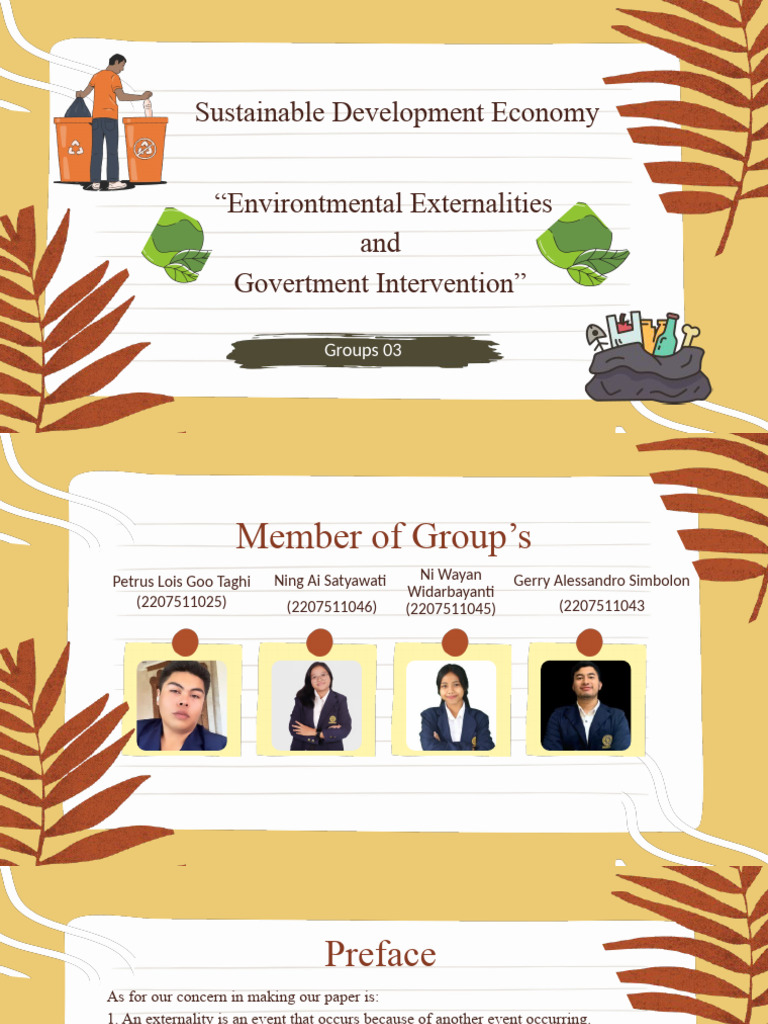 Group 3 - Environmental Externalities and Government Intervention | PDF ...