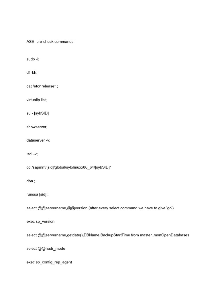ASE Pre-Check Commands | PDF | Computer Science | Software Engineering