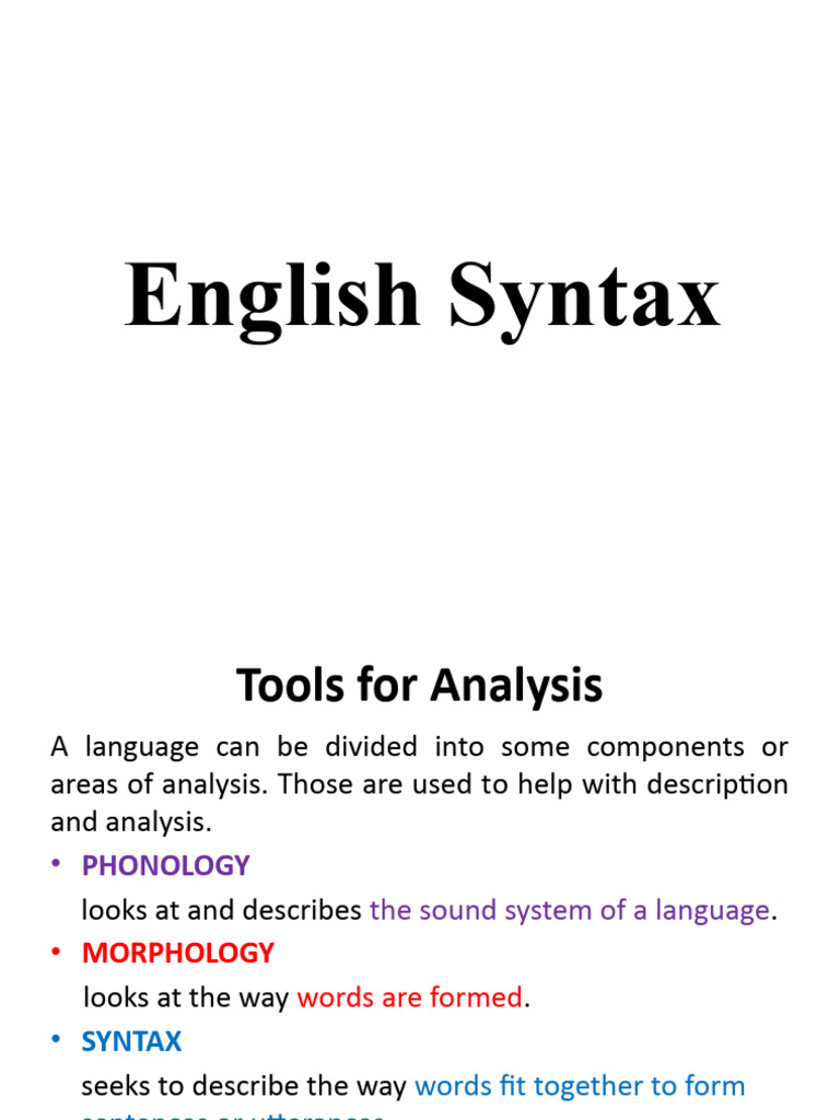 Tools For Analysis | Download Free PDF | Predicate (Grammar) | Subject (Grammar)