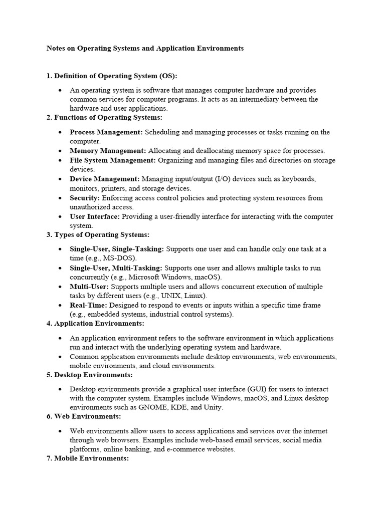 Operating Systems and Application Environments Assement | PDF | Operating System | Mobile App