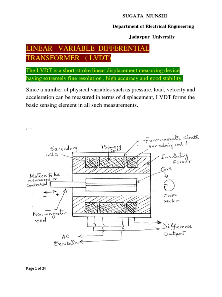 Linear Variable Differential Transformer Inductor Transformer
