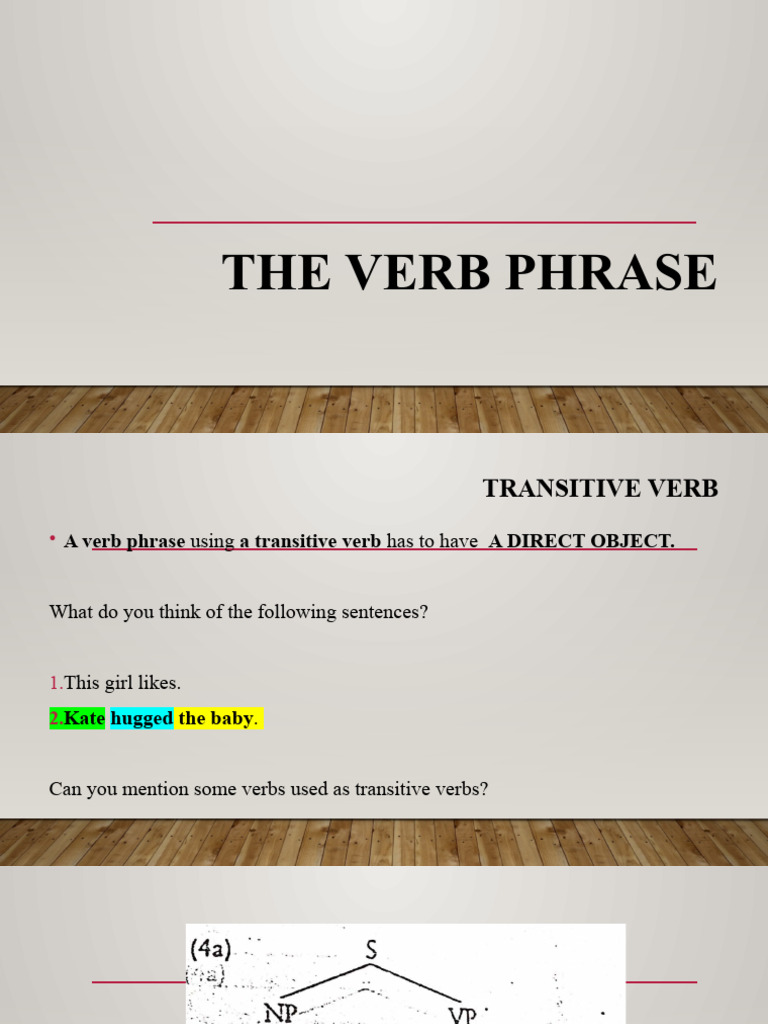 The Verb Phrase | PDF | Verb | Syntactic Relationships