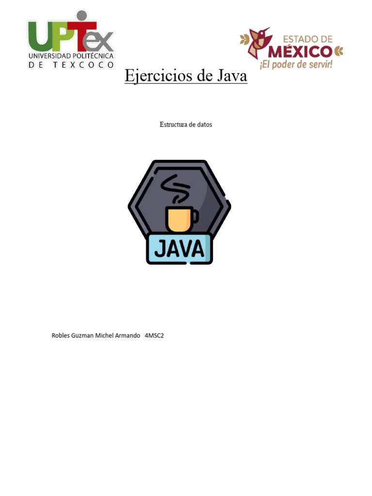 Ejercicios de Java | PDF | Java (lenguaje de programación) | Tipo de datos
