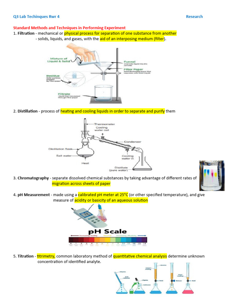 Q3 Research Lab Techniques | PDF | Microorganism | Chemistry