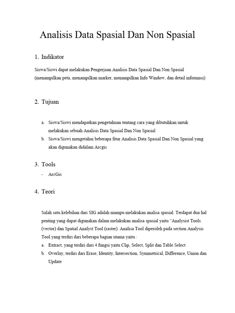 Analisis Data Spasial Dan Non Spasial | PDF