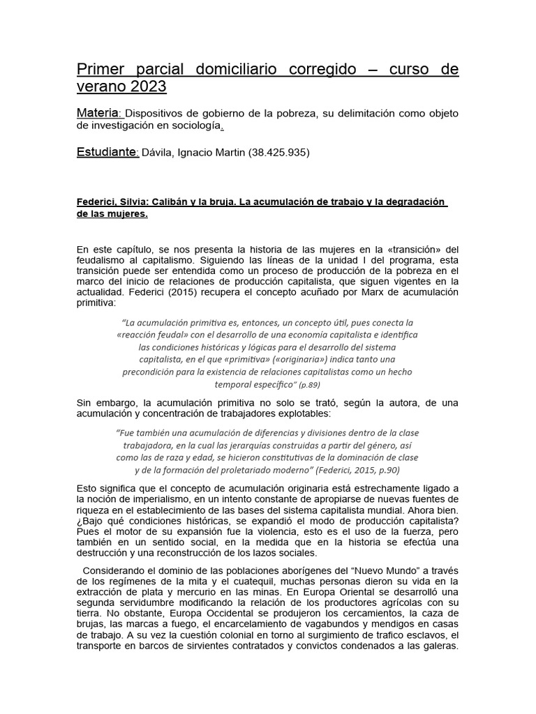 Reseña del capitulo 2 del libro "Calibán y la bruja. Mujeres, cuerpo y ...