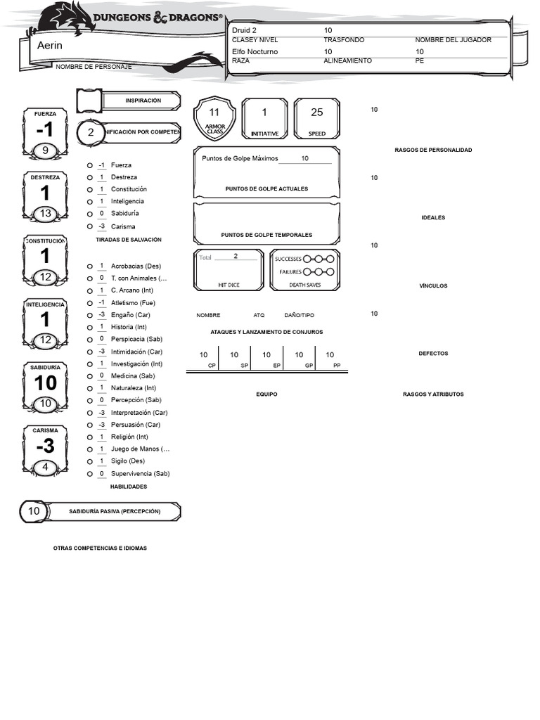 Aerin - Roll20 Characters | PDF