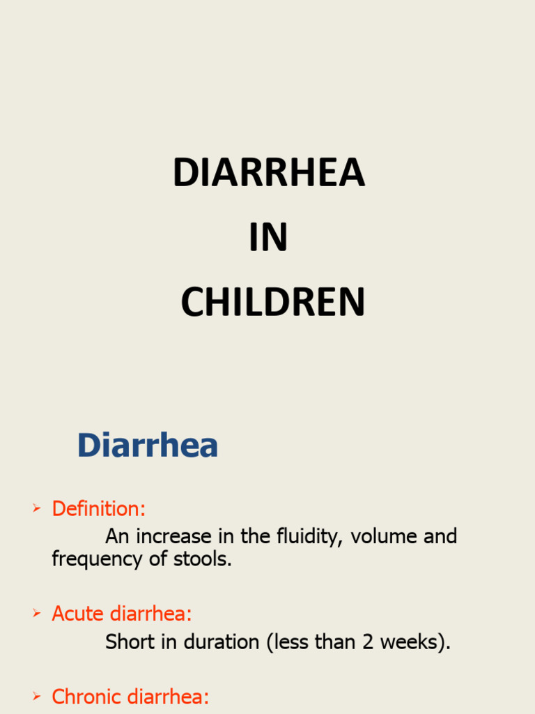 Diarrhea in Children | PDF | Diarrhea | Dehydration