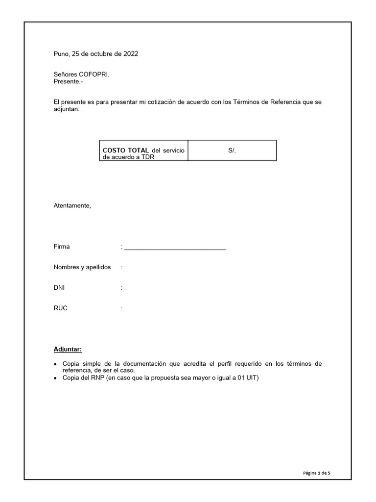 Formatos para Cotizar | PDF