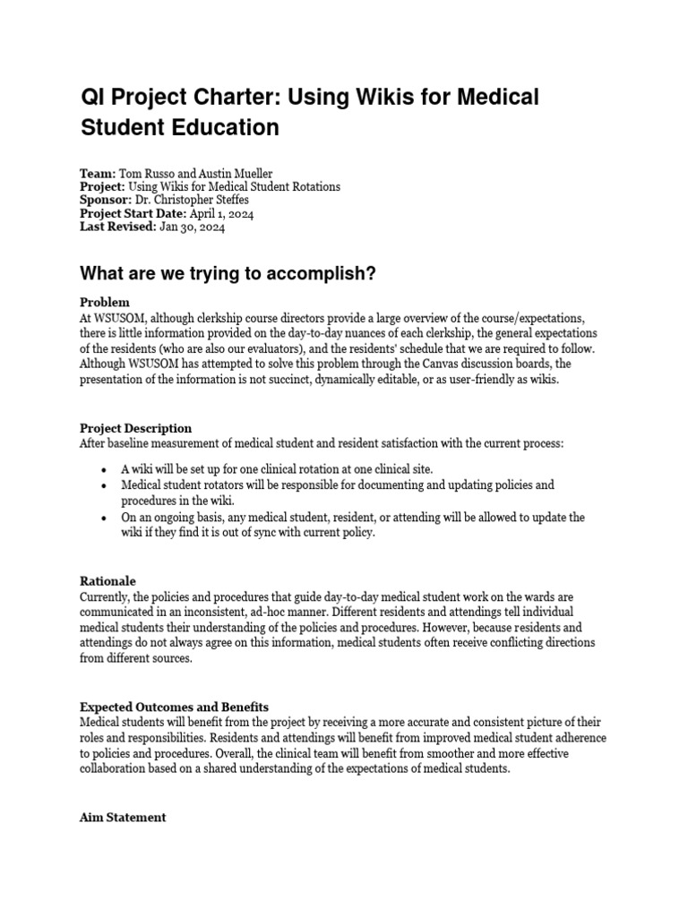 Wikis For Medical Student Education | PDF