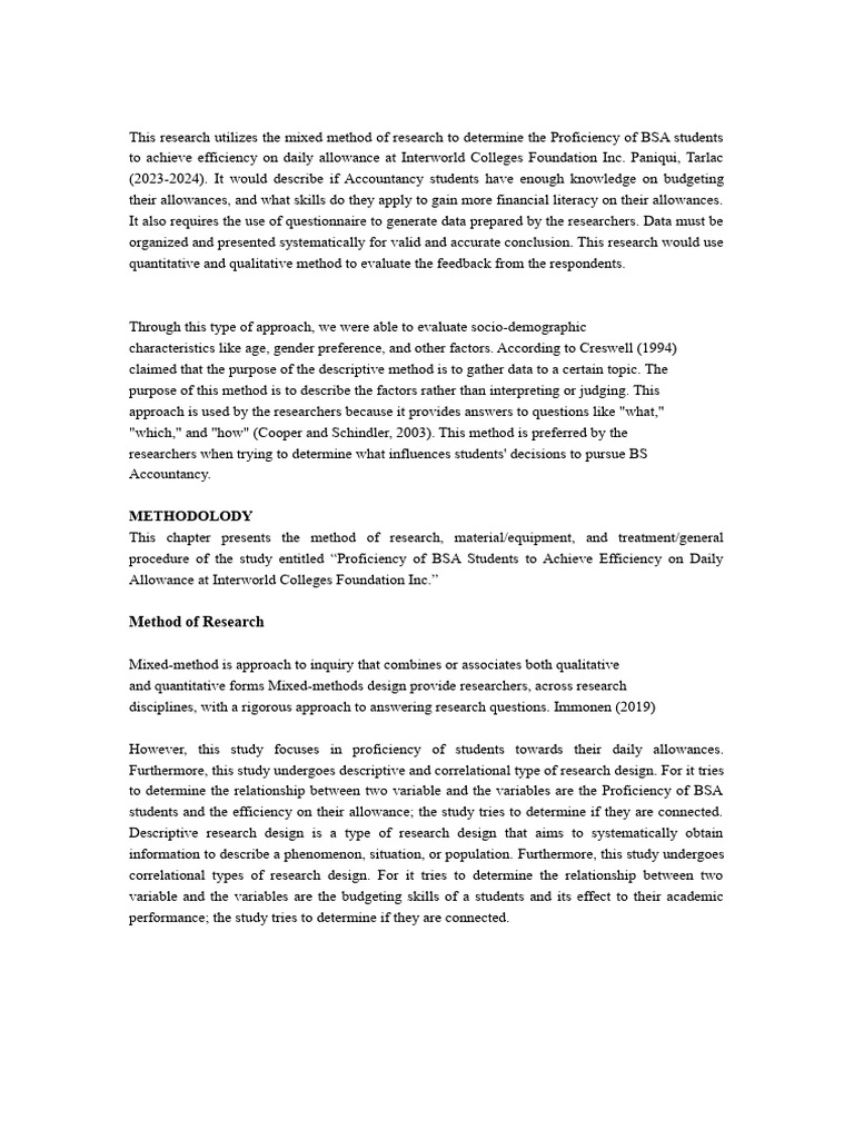 Chapter 2 | PDF | Survey Methodology | Methodology