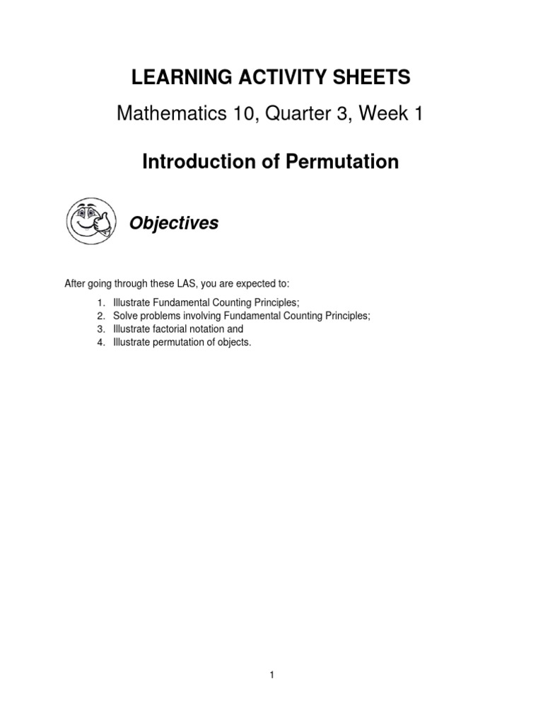 LAS Math10 Q3 Wk1 - Introduction-of-Permutation | PDF | Permutation | Mathematics