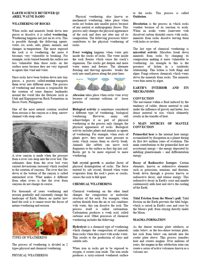 Weathering and Erosion in Earth Science | PDF | Magma | Geologic Time Scale