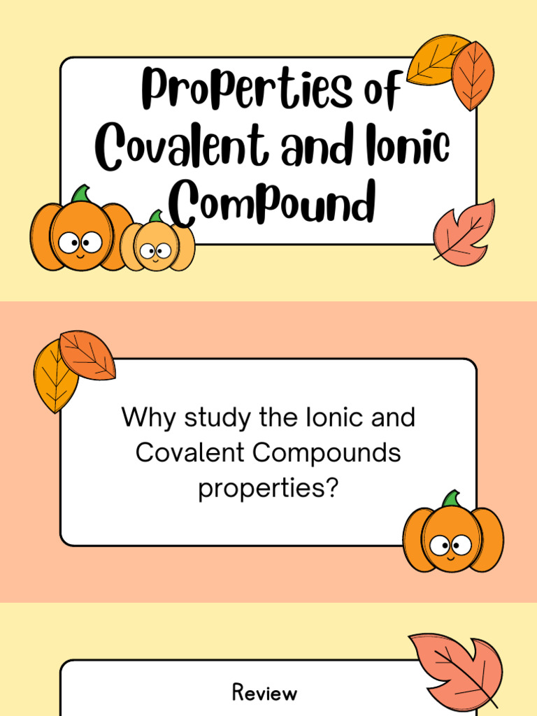Ionic and Covalent Compounds Properties & Metals and Ions | PDF ...