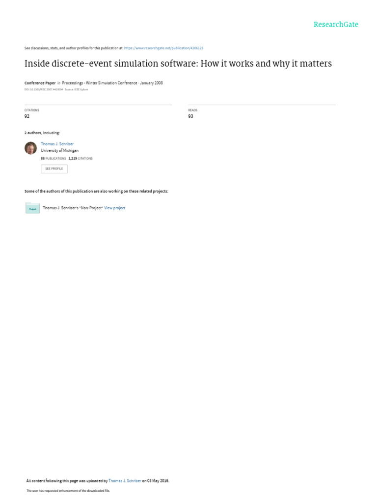 Inside Discrete-Event Simulation Software How It W | PDF | Simulation ...