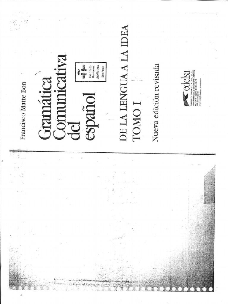 Gramática Comunicativa Do Español - Francisco Matte Bon (Parcial) | PDF