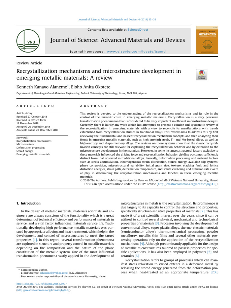 Recrystallization Mechanisms and Microstructure Development in | Download Free PDF | Dislocation ...
