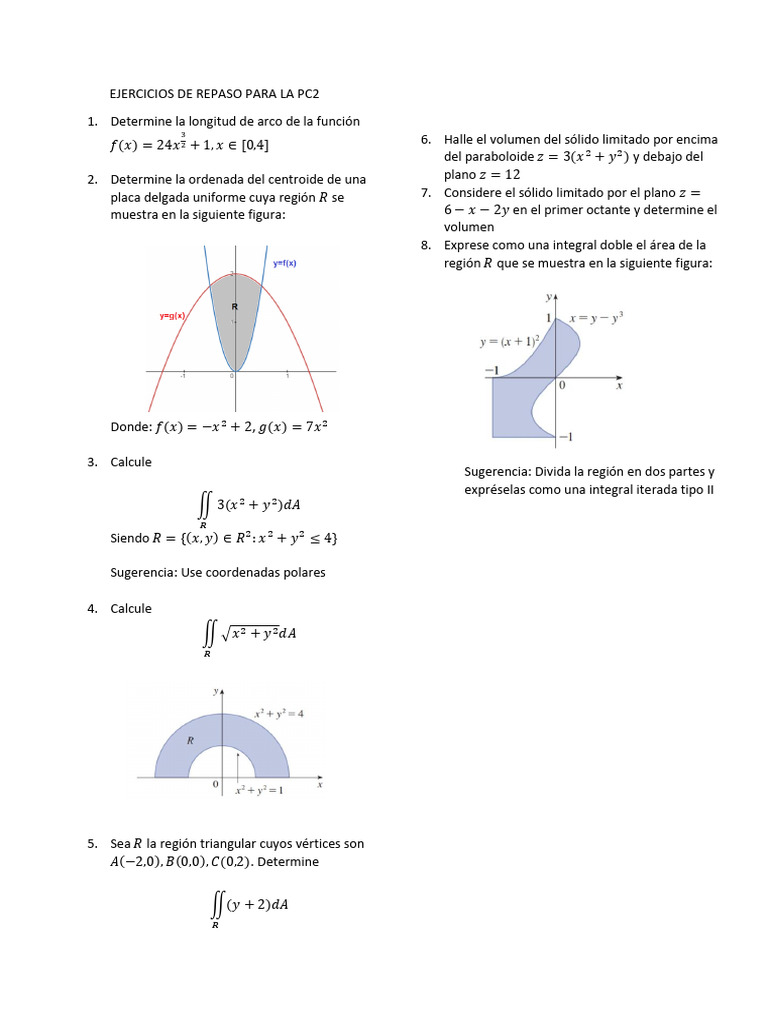Ejercicios de Repaso para La PC2 - Ttxmdy | PDF
