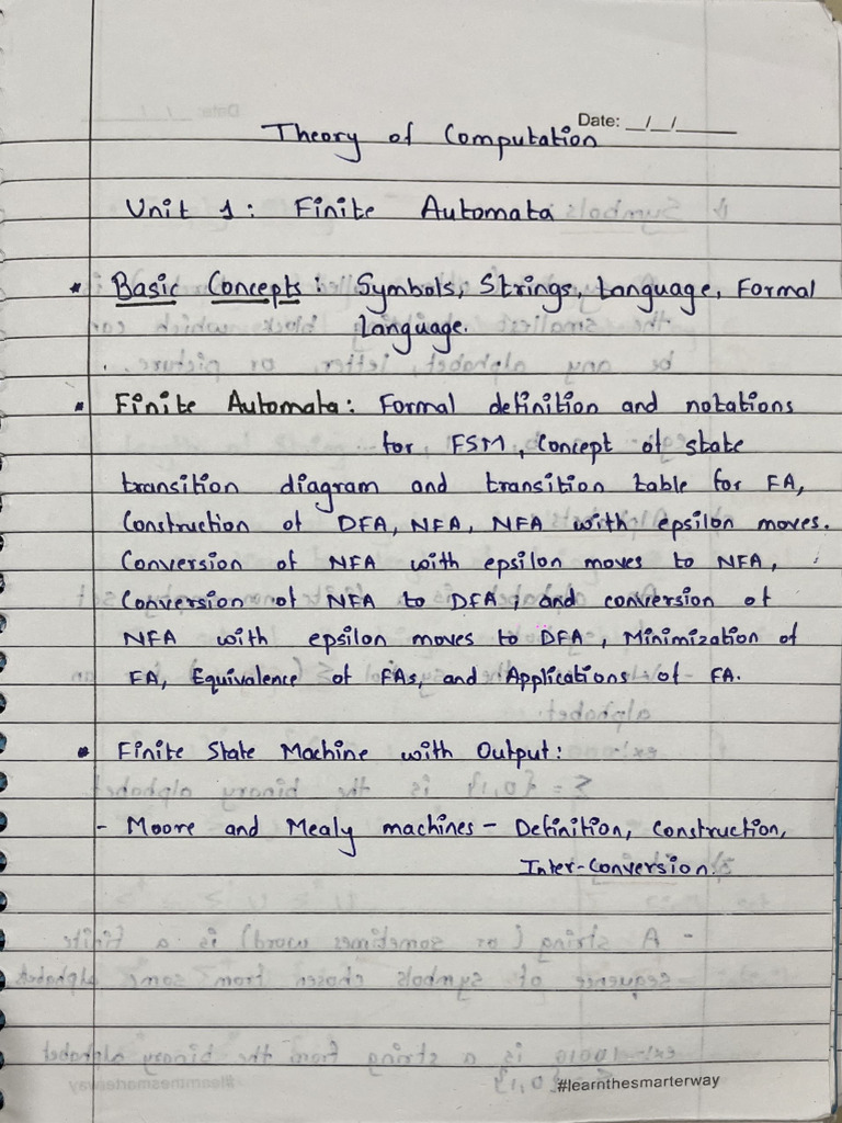 TOC Unit 1 Notes | PDF