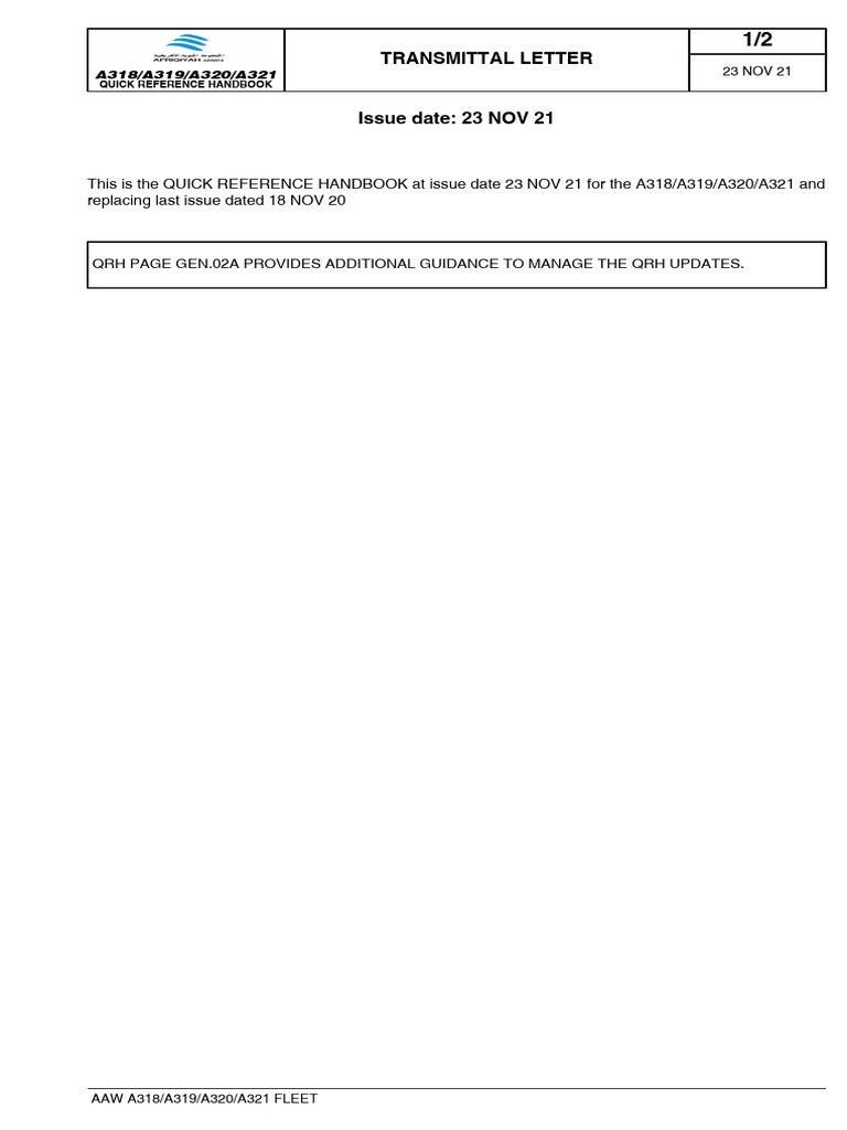 A319 A320 QRH 23 Nov 2021 | PDF