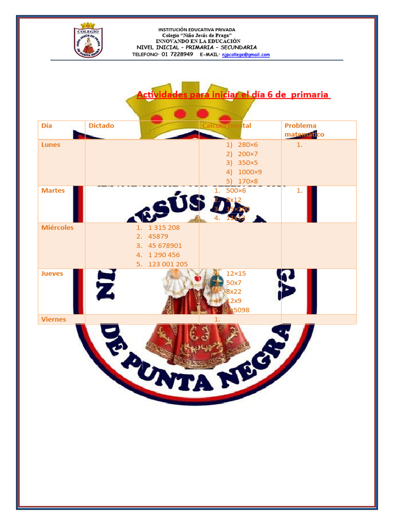 Sesion 2 Del 18 Al 22 de Marzo 6prim | PDF | Educación primaria | Educación de la primera infancia