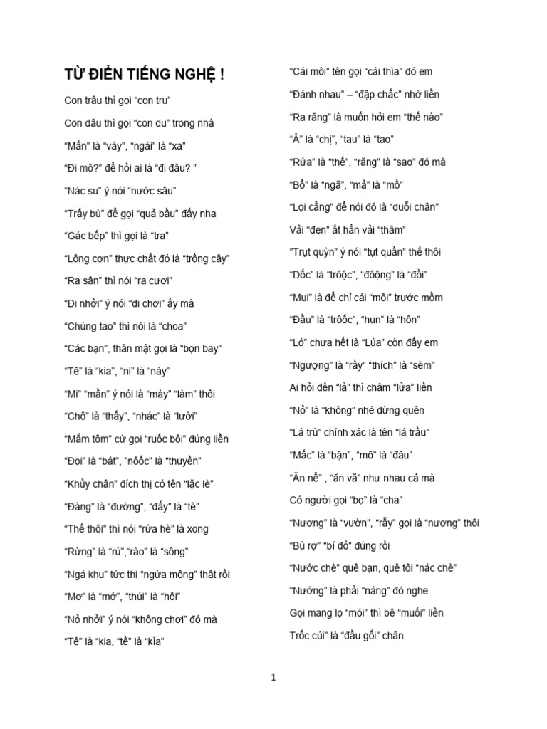 1. Regional Dialect Examples | PDF