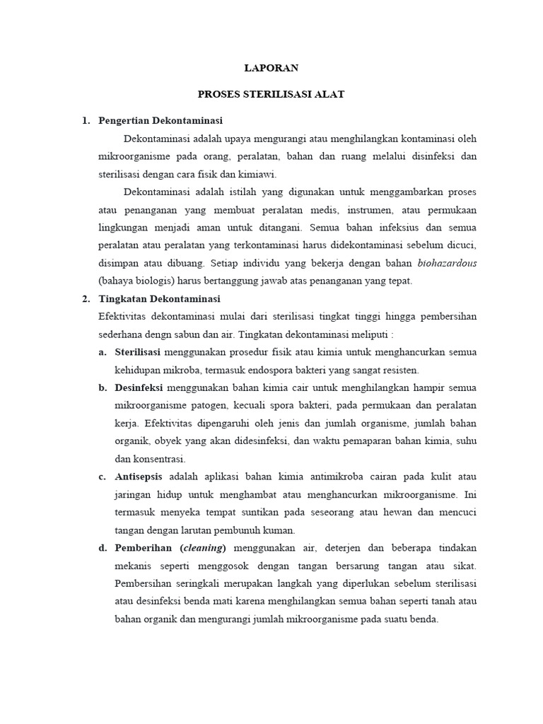 Laporan Kegiatan Dekontaminasi | PDF | Griya & Taman | Kesehatan Holistik