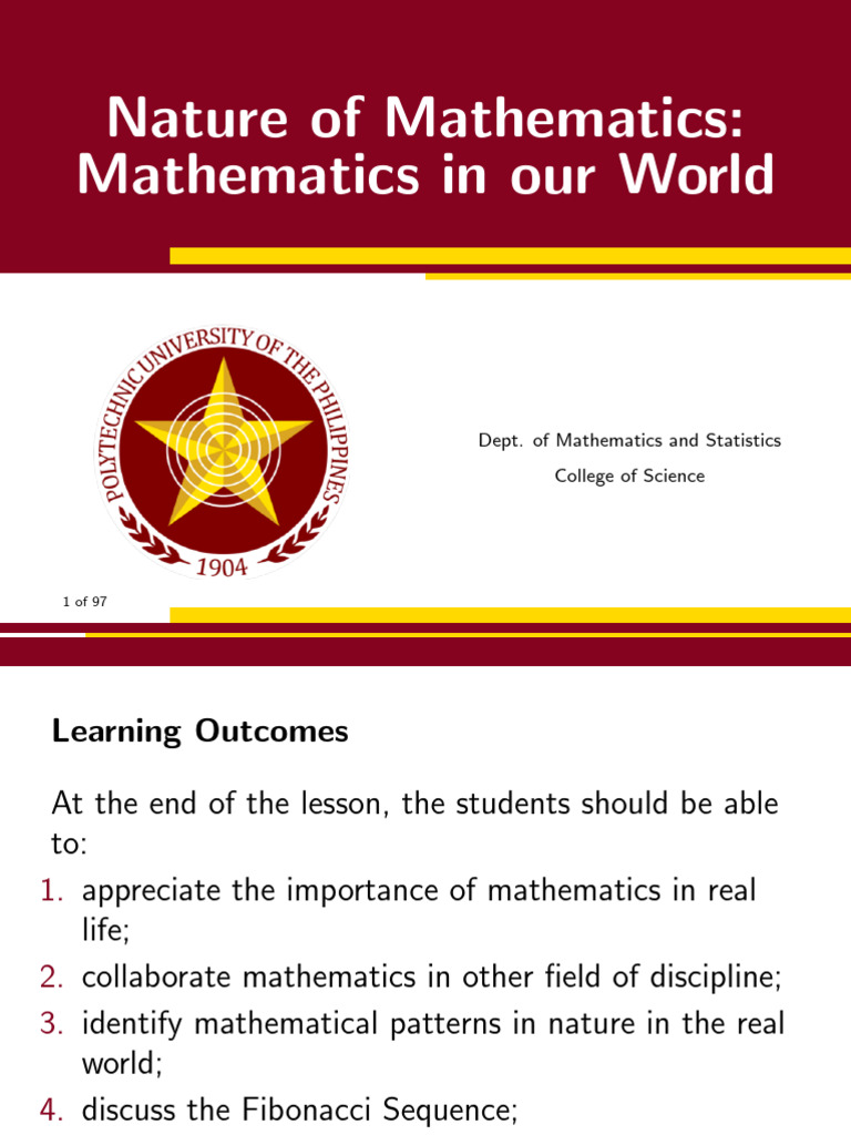 Lesson 2 Nature of Mathematics | PDF | Mathematics | Reality