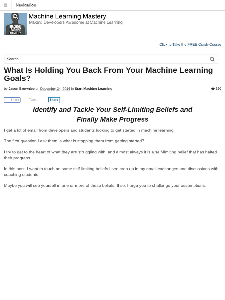 What Is Holding You Back From Your Machine Learning Goals | PDF ...