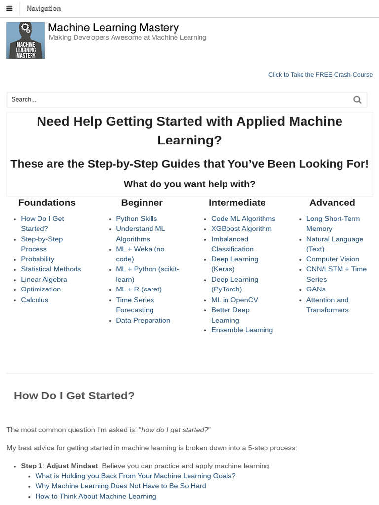 Start Here With Machine Learning | Download Free PDF | Machine Learning ...